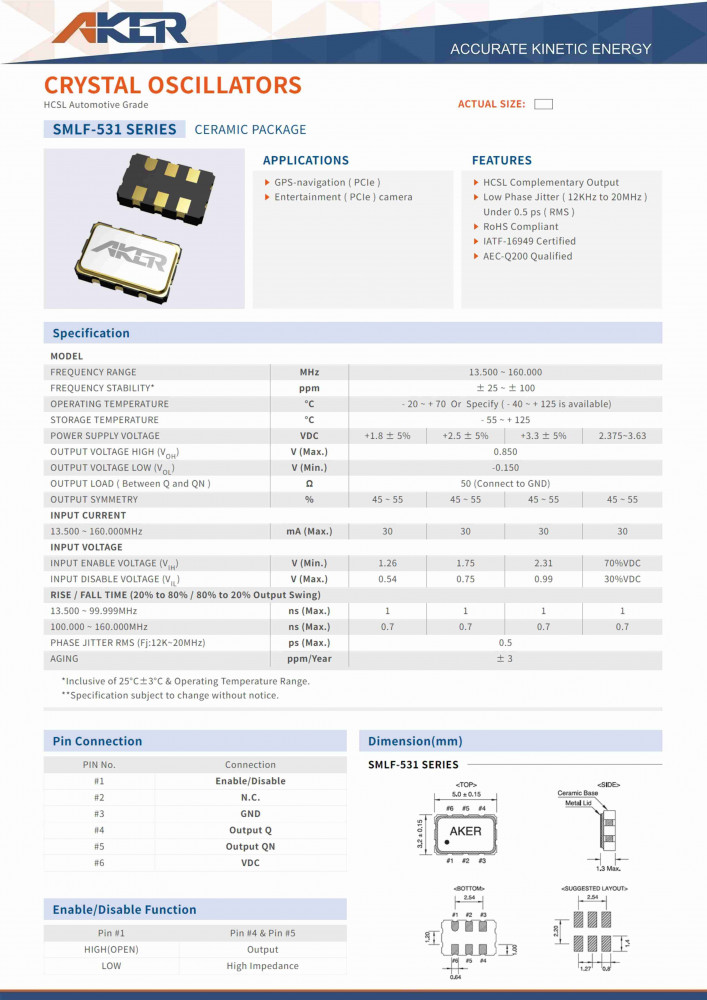 AKER SMLF-531 SERIES product documentation image