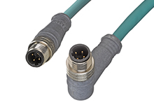Micro-Change (M12) Double-Ended Cordset, 4 Poles, D-Coded, Male (Straight) to Male (Straight), 26 AWG, TPE Cable, 1.0m (3.28') Length