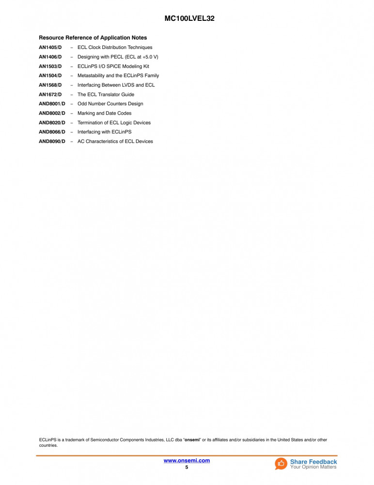 MC100LVEL32 datasheet page 5