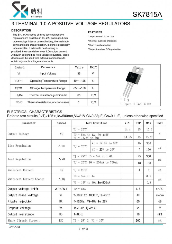 SK7815A datasheet page 1
