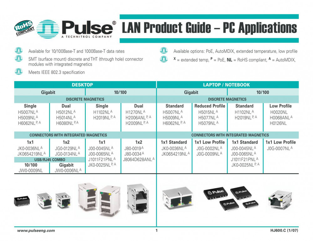 PULSE H0126NL technical document page 1