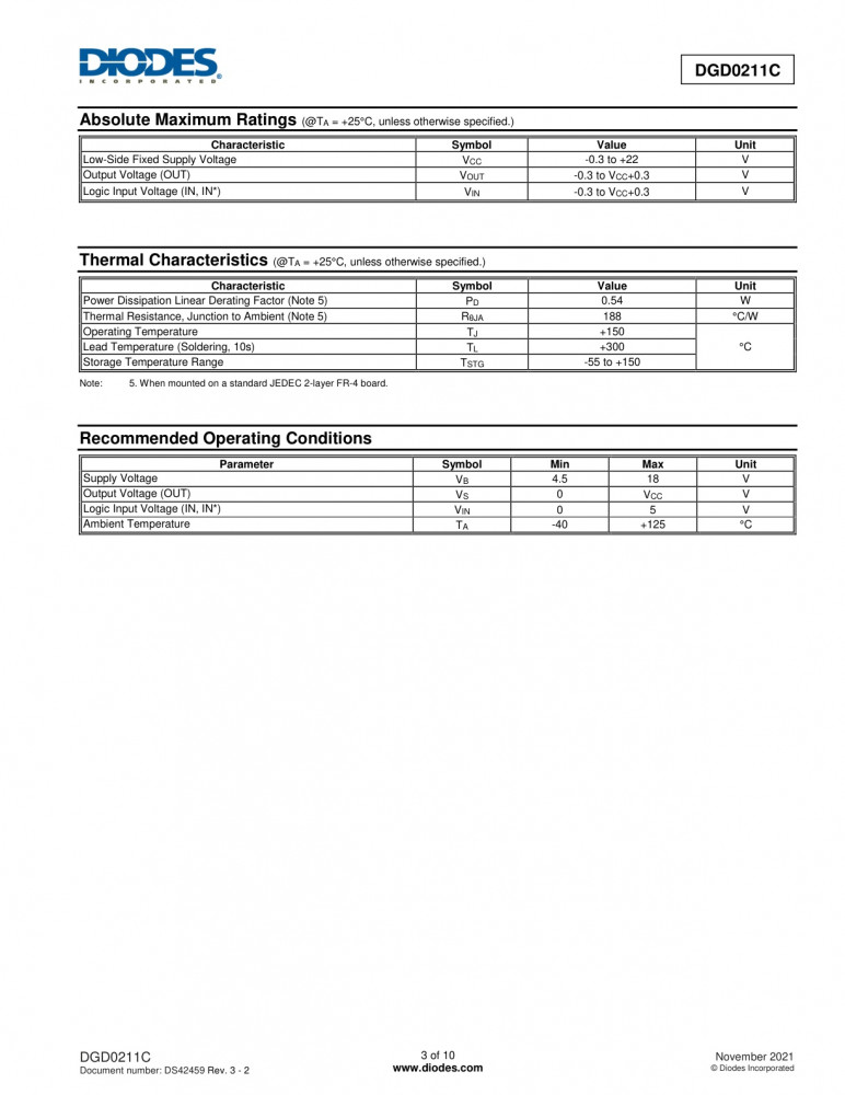 DGD0211CWT-7 datasheet page 3