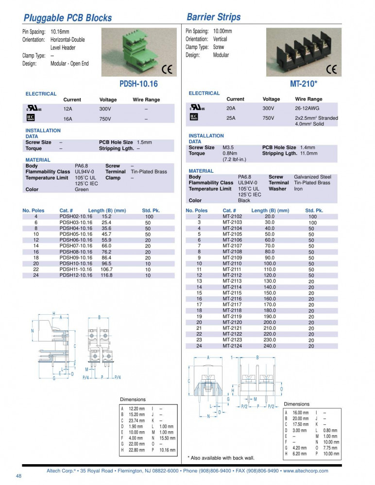 Altech MT-2123 technical document preview