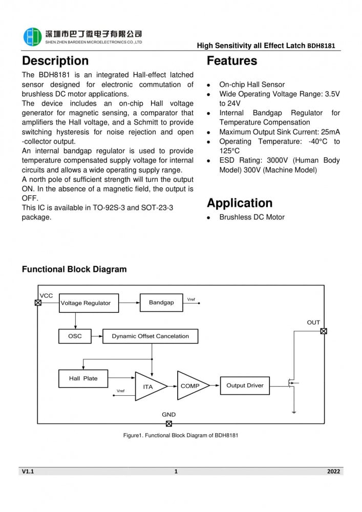 BDH8181 datasheet page 1