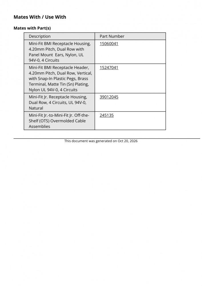 Technical document page 4 for MOLEX 440680266
