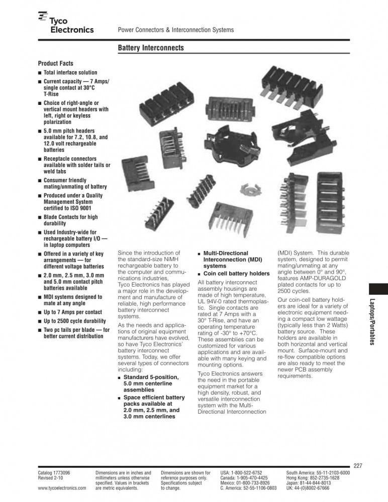 TE Connectivity battery interconnect document page 1