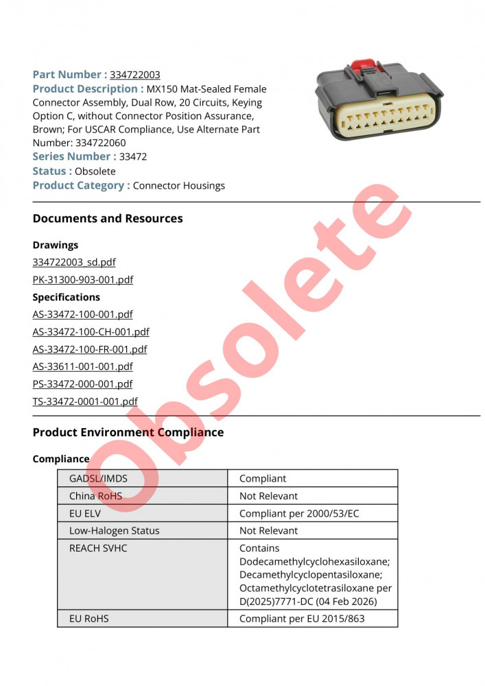 MOLEX 334722003 technical document image 1