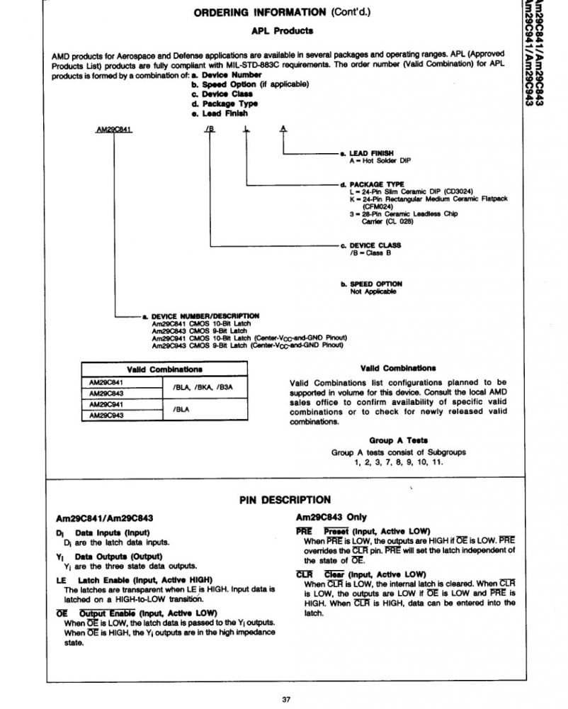 AM29C841 datasheet page 5