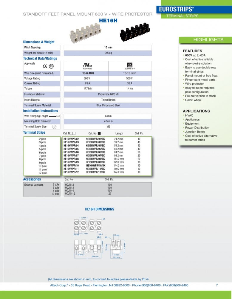 Altech HE16H technical document page 5