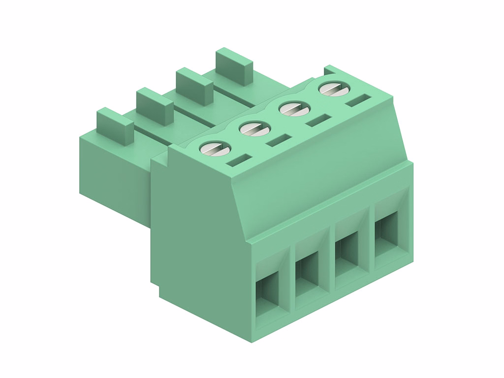 3.50mm Pitch Eurostyle Horizontal Plug, Green Housing, 4 Circuits for sale