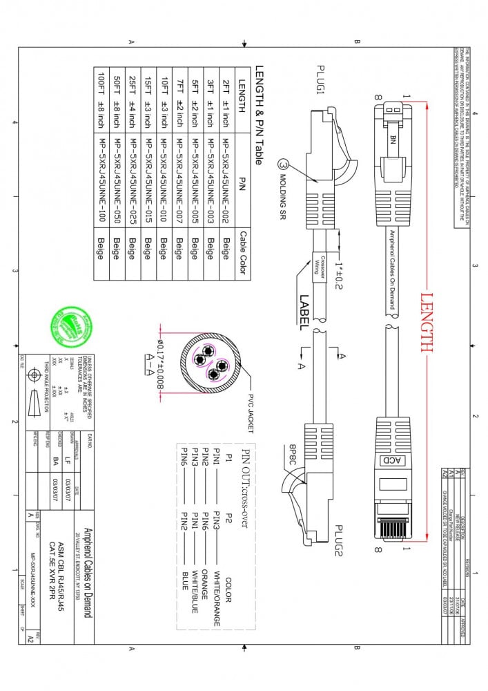 MP-5XRJ45UNNE-007 technical document preview