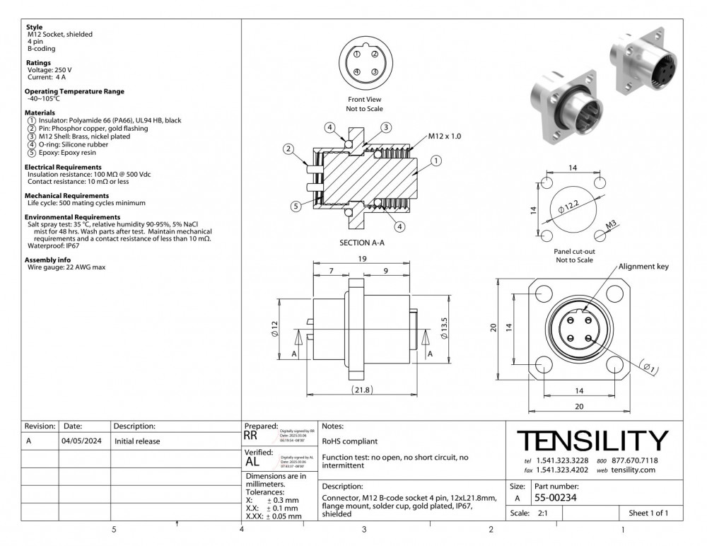 Tensility International 55-00234 product drawing preview