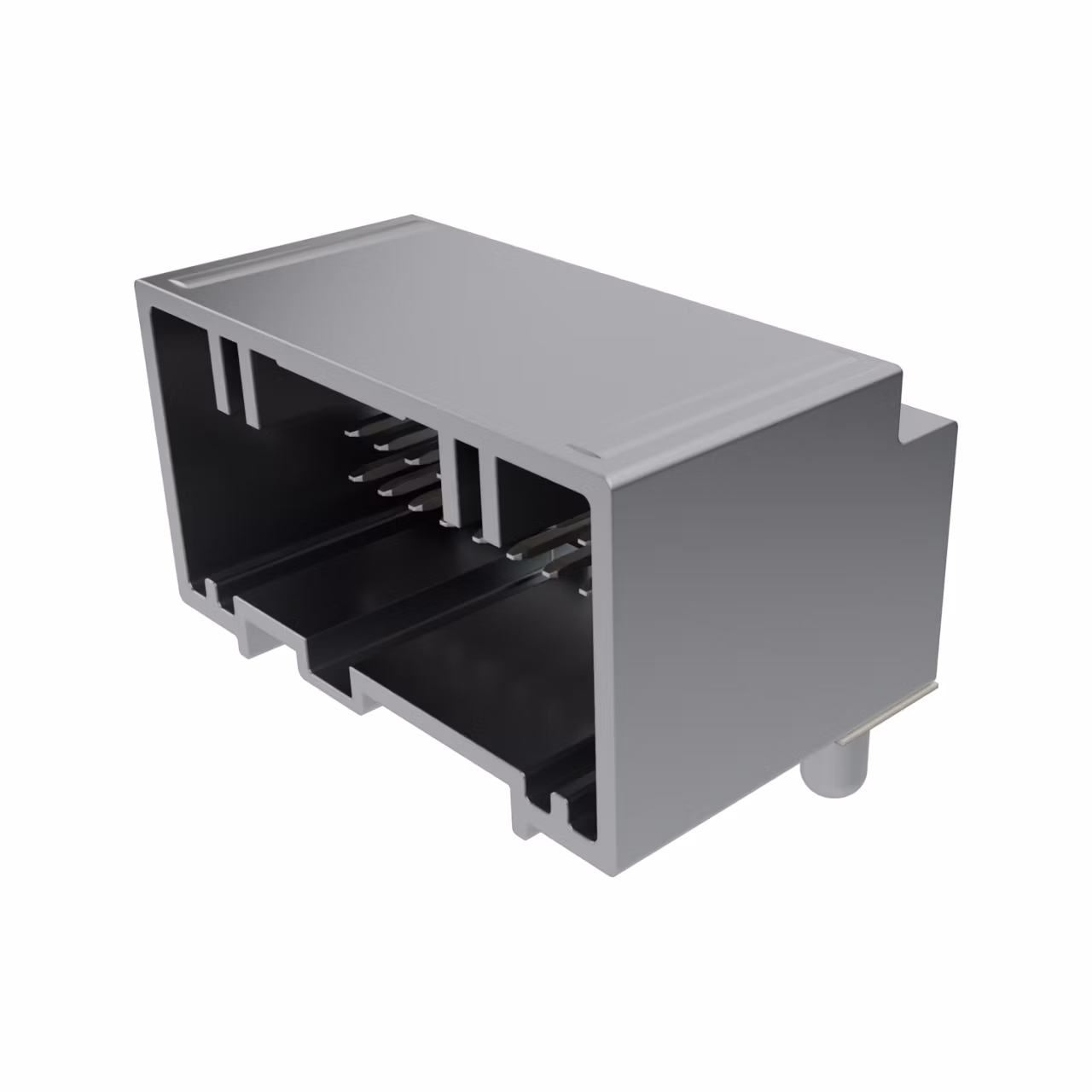 2.54mm Pitch, H-DAC 64 High Density Automotive Header, Dual Row, Right-Angle, 20 Circuits, Polarization Option 1, Gray, Tube for sale