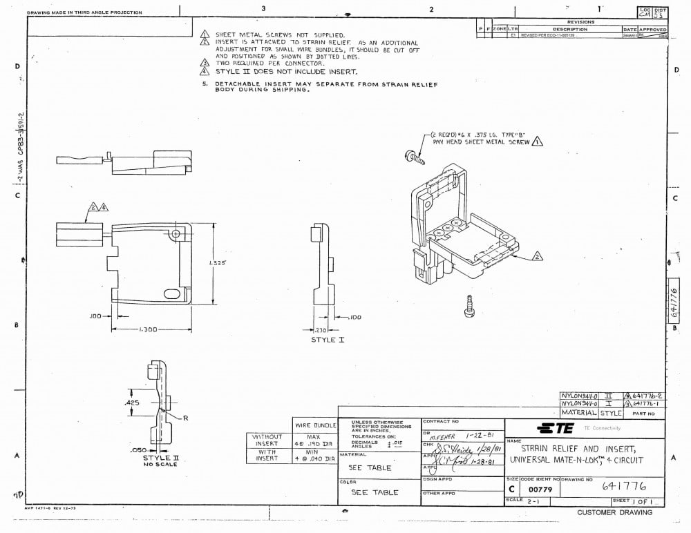 TE Connectivity 641776 customer drawing preview