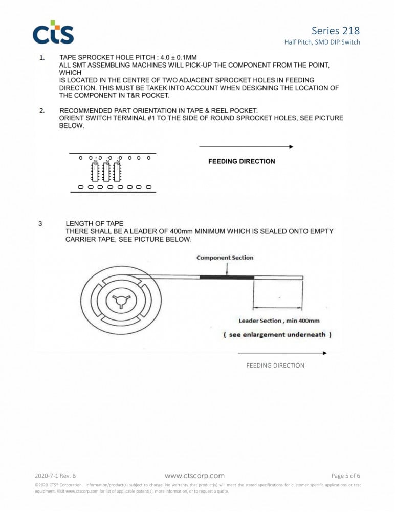 CTS 218 series datasheet page 5
