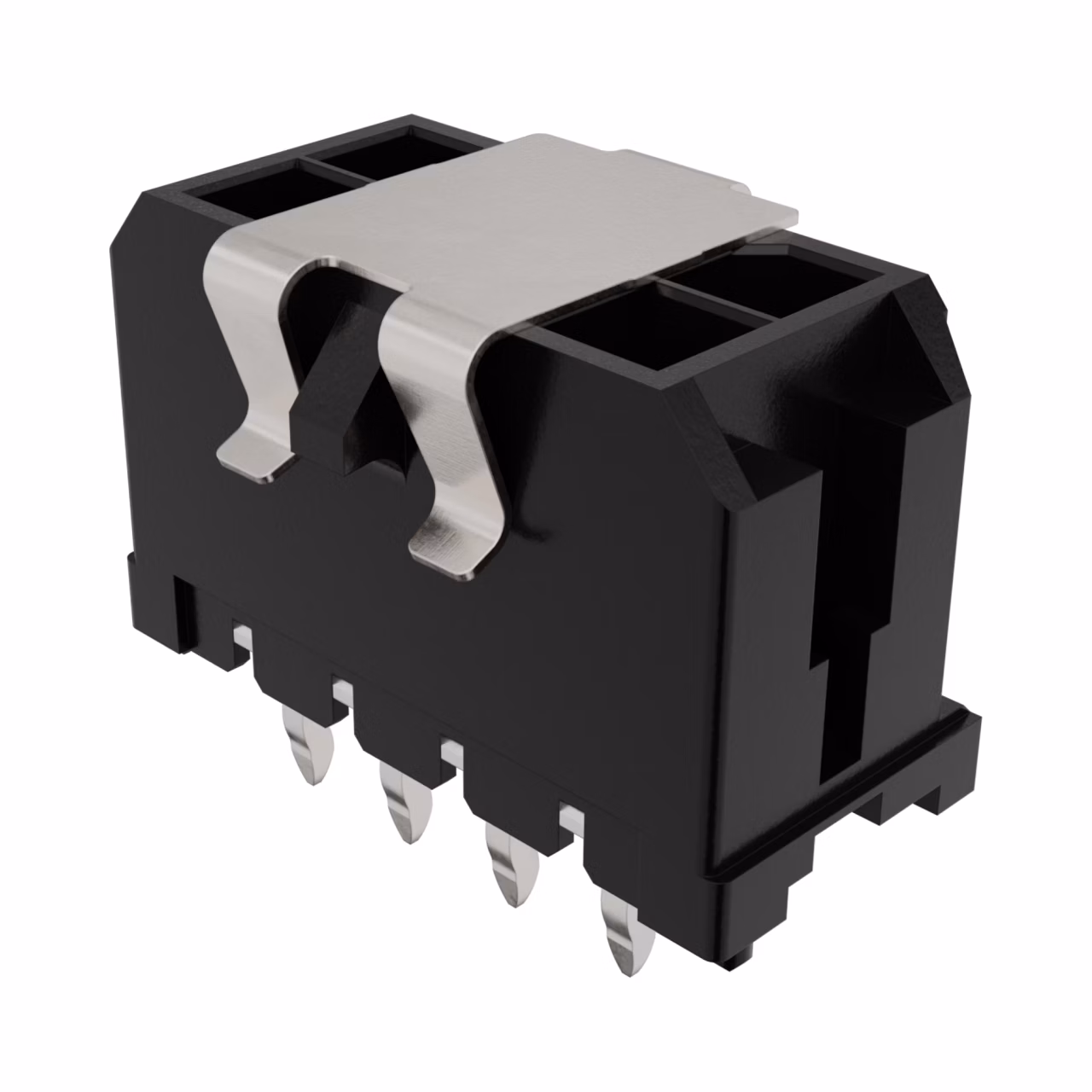 Micro-Fit 3.0 Vertical Header, 3.00mm Pitch, Dual Row, 8 Circuits, with PCB Polarizing Peg, 0.38µm Gold Plating, Glow-Wire Capable, Black, Tape and Reel, with Pick and Place Cap for sale