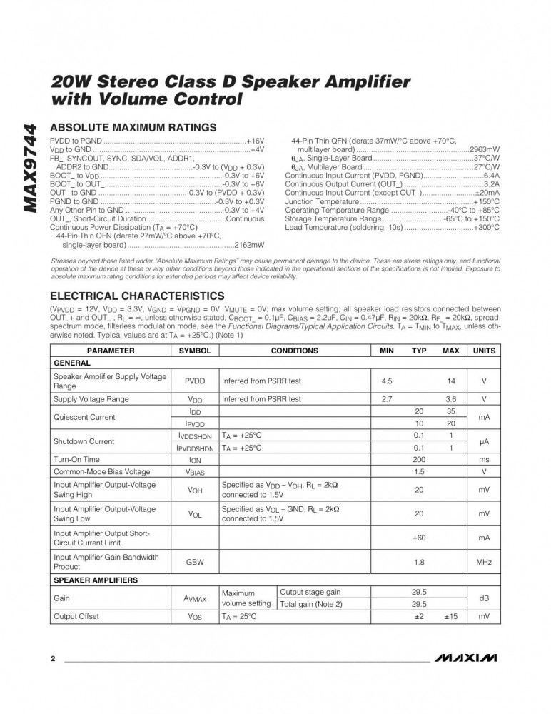 Product datasheet page 2