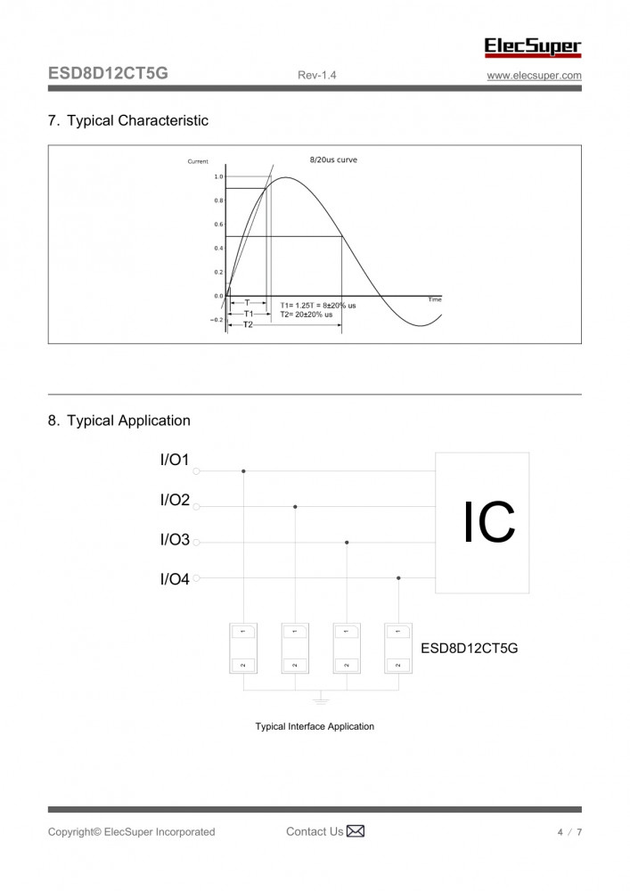 ESD8D12CT5G datasheet page 4