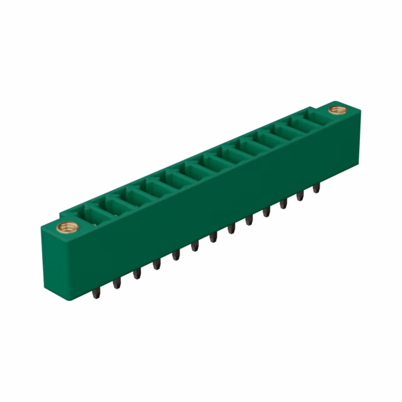 3.81mm Pitch Eurostyle Vertical PCB Header, with Threaded Retention Inserts, Green Housing, 13 Circuits for sale