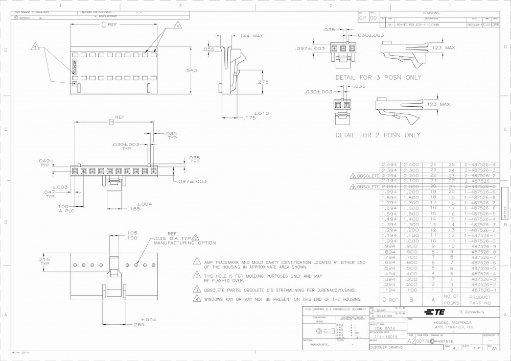 TE Connectivity 487526-1 controlled drawing preview