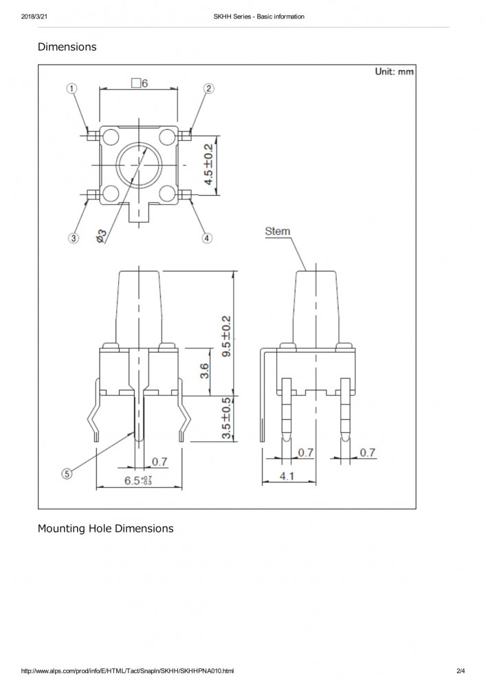 SKHHPNA010 dimensions drawing