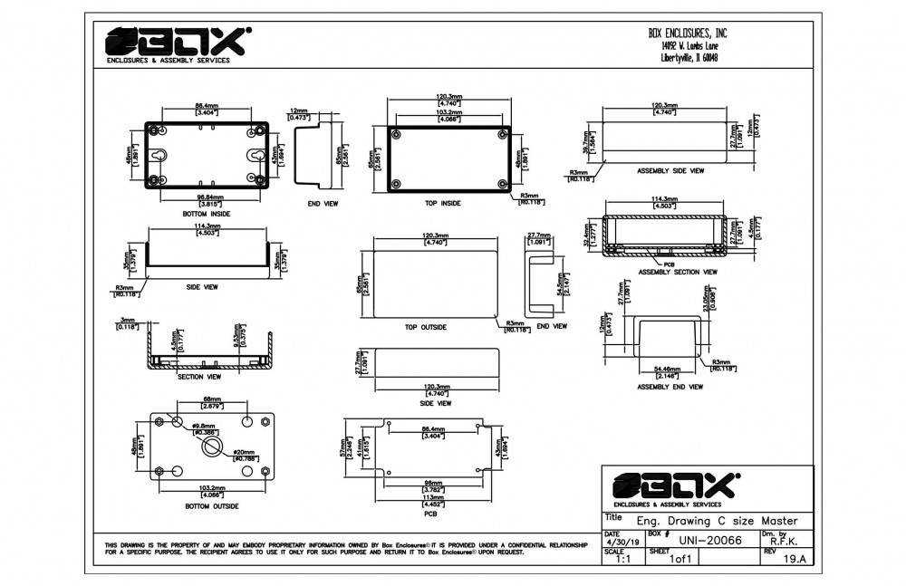 UNI-20066 engineering drawing preview