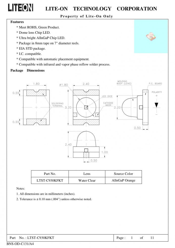 LTST-C930KFKT datasheet page 2