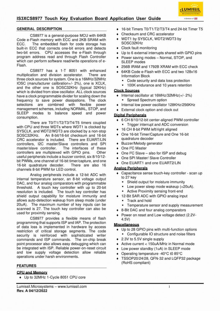 IS31CS8977 technical document page 2