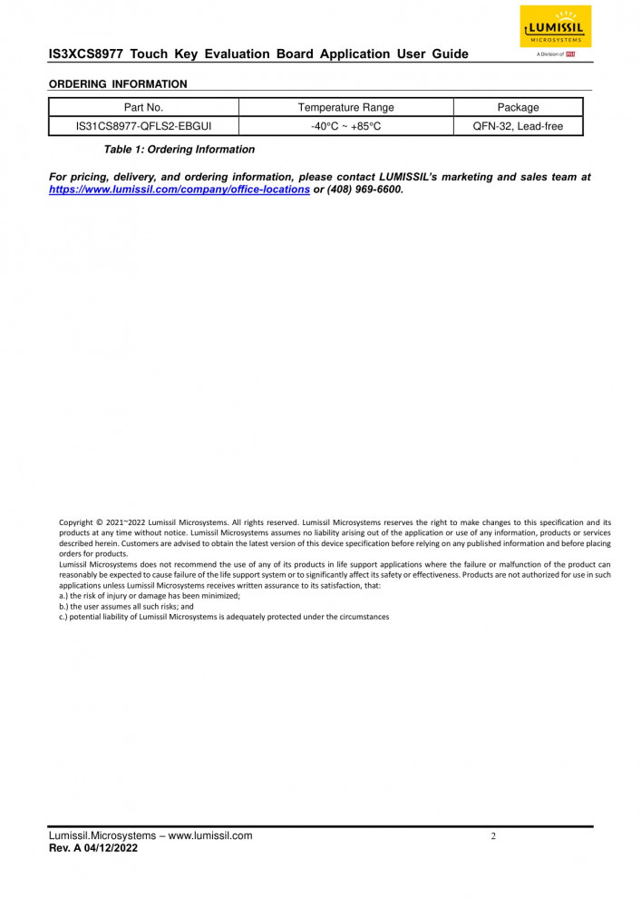 IS31CS8977 technical document page 3