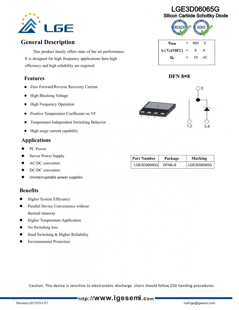 LGE3D06065G datasheet page 1