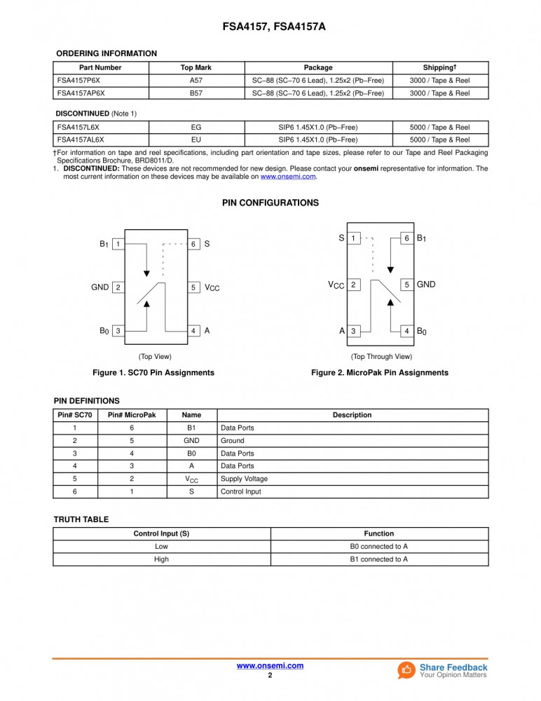 FSA4157A datasheet page 2