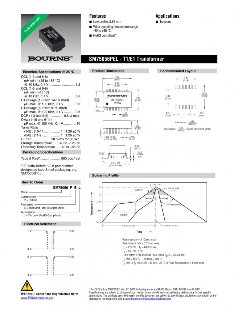 SM75056PEL datasheet page 1