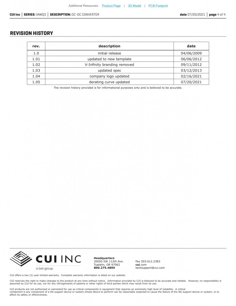 VAWQ3 series datasheet page 4
