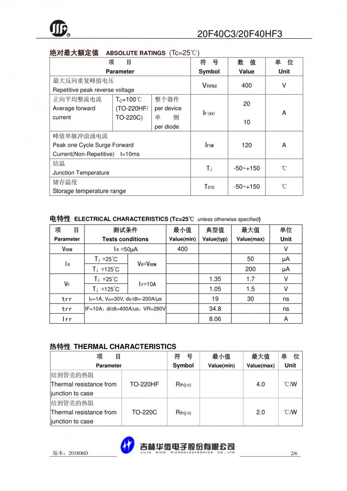 20F40HF3-220HF datasheet page 2