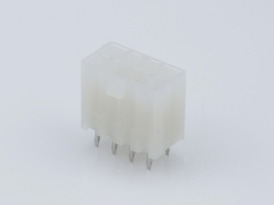 Mini-Fit Jr. Vertical Header, 4.20mm Pitch, Dual Row, 10 Circuits, without Snap-in Plastic Peg PCB Lock, Tin, Natural