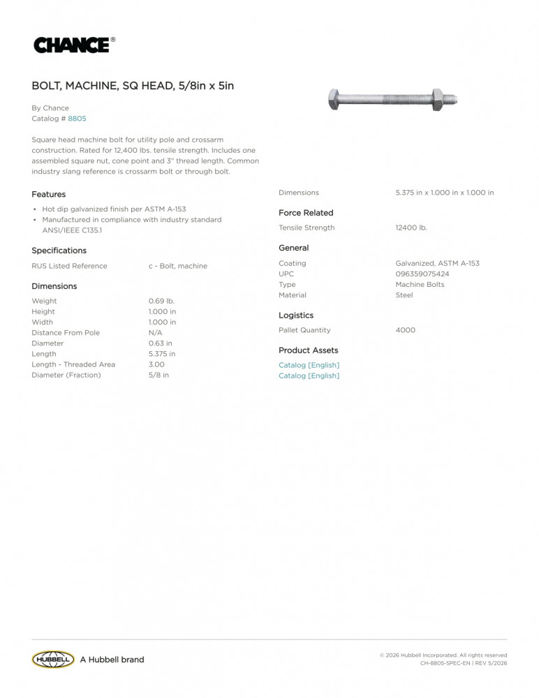 Burndy 8805 product document image