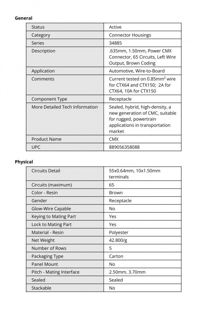 Technical document image 2 for MOLEX 348856522