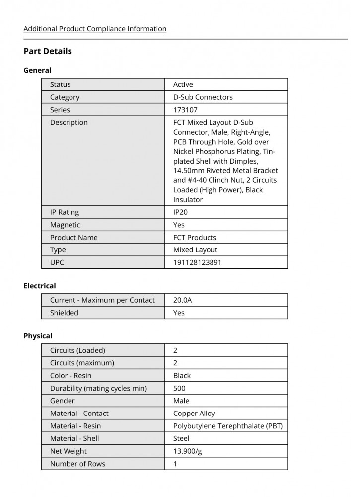 Technical document image 2 for MOLEX 1731070285
