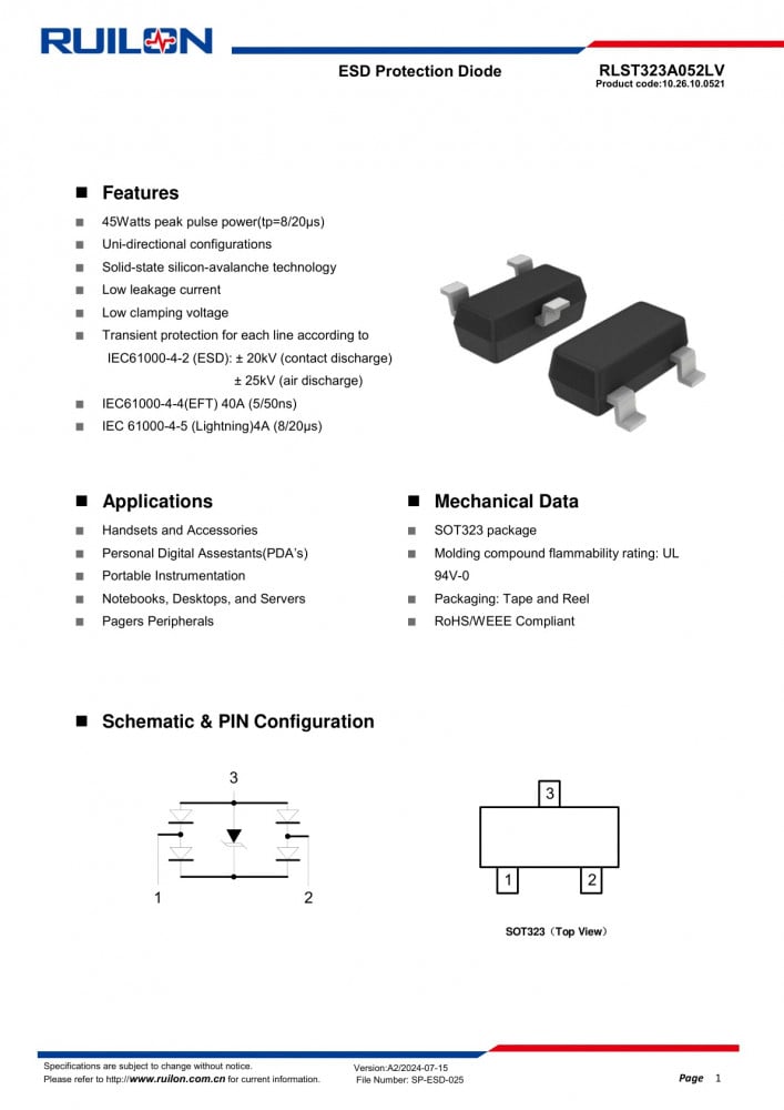 RLST323A052LV datasheet page 1