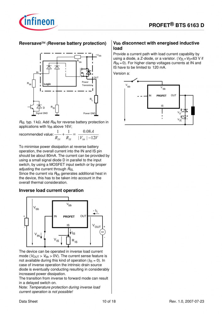 BTS6163D datasheet page 10