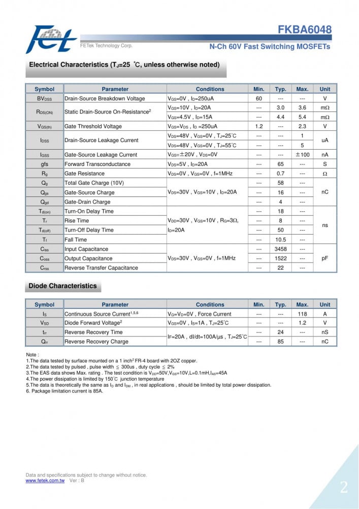 FKBA6048 datasheet page 2
