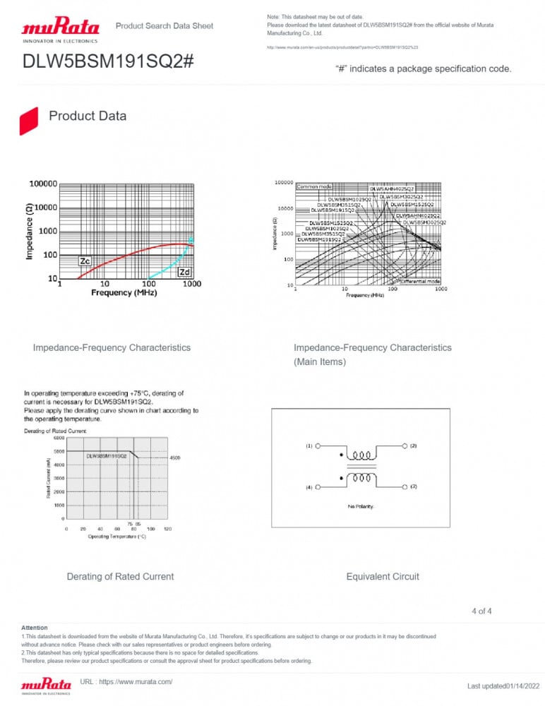 DLW5BSM191SQ2L datasheet page 4