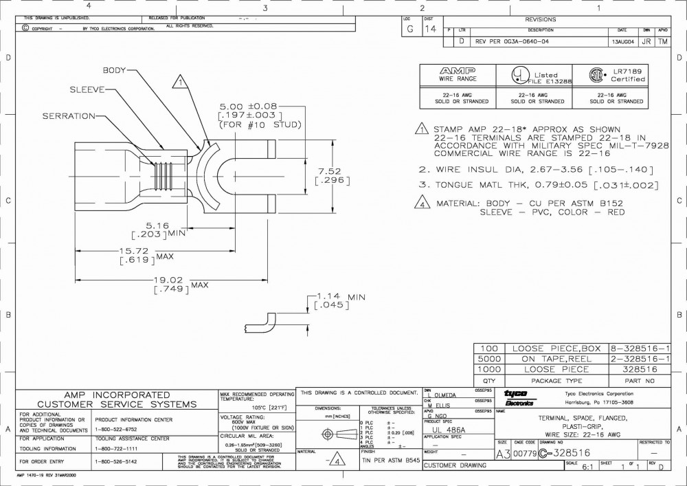 TE Connectivity 8-328516-1 technical drawing preview