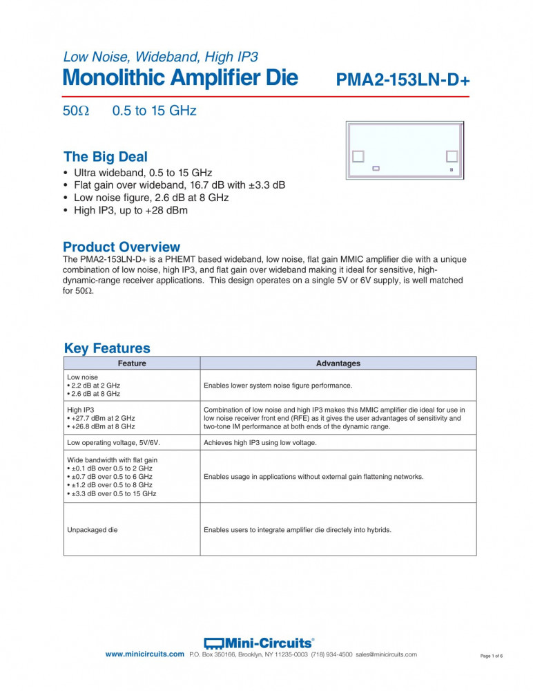 PMA2-153LN-DG+ datasheet page 1
