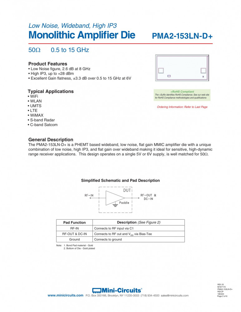 PMA2-153LN-DG+ datasheet page 2