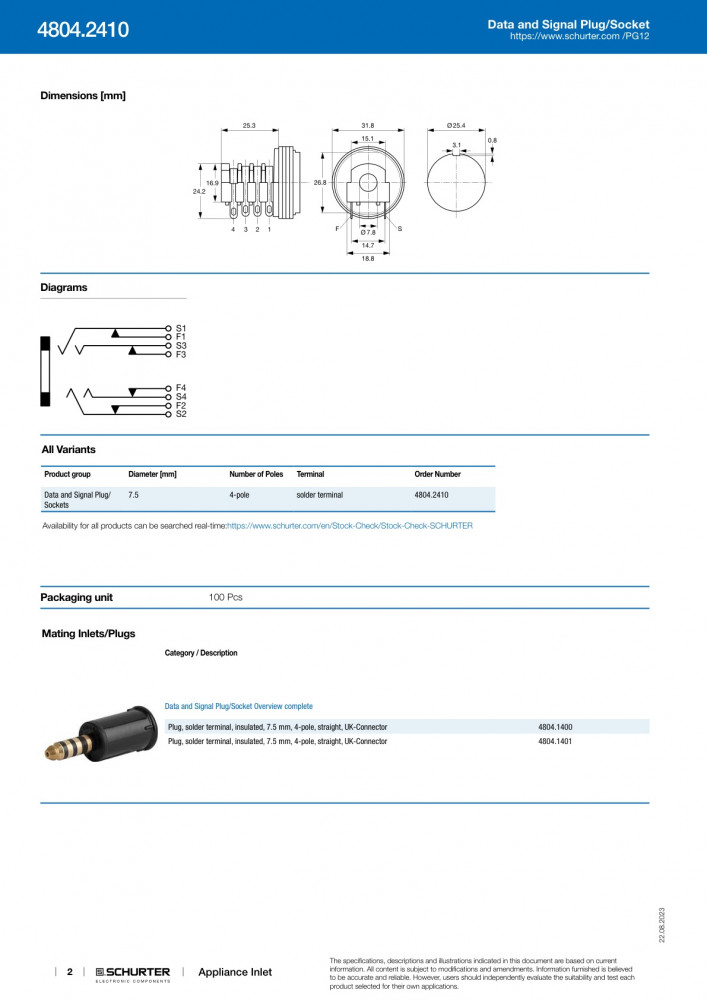 SCHURTER 4804.2410 technical document page 2