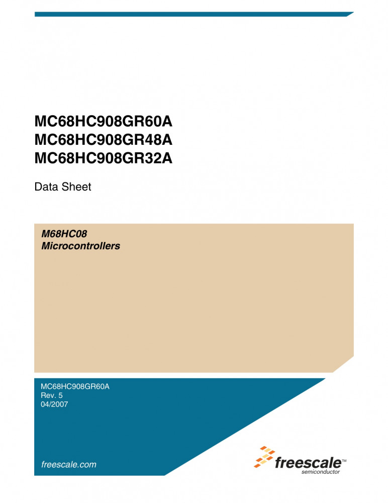 MC68HC908GR60A data sheet page 1