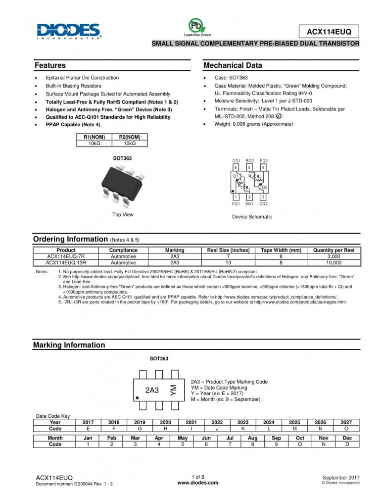ACX114EUQ-13R datasheet page 1