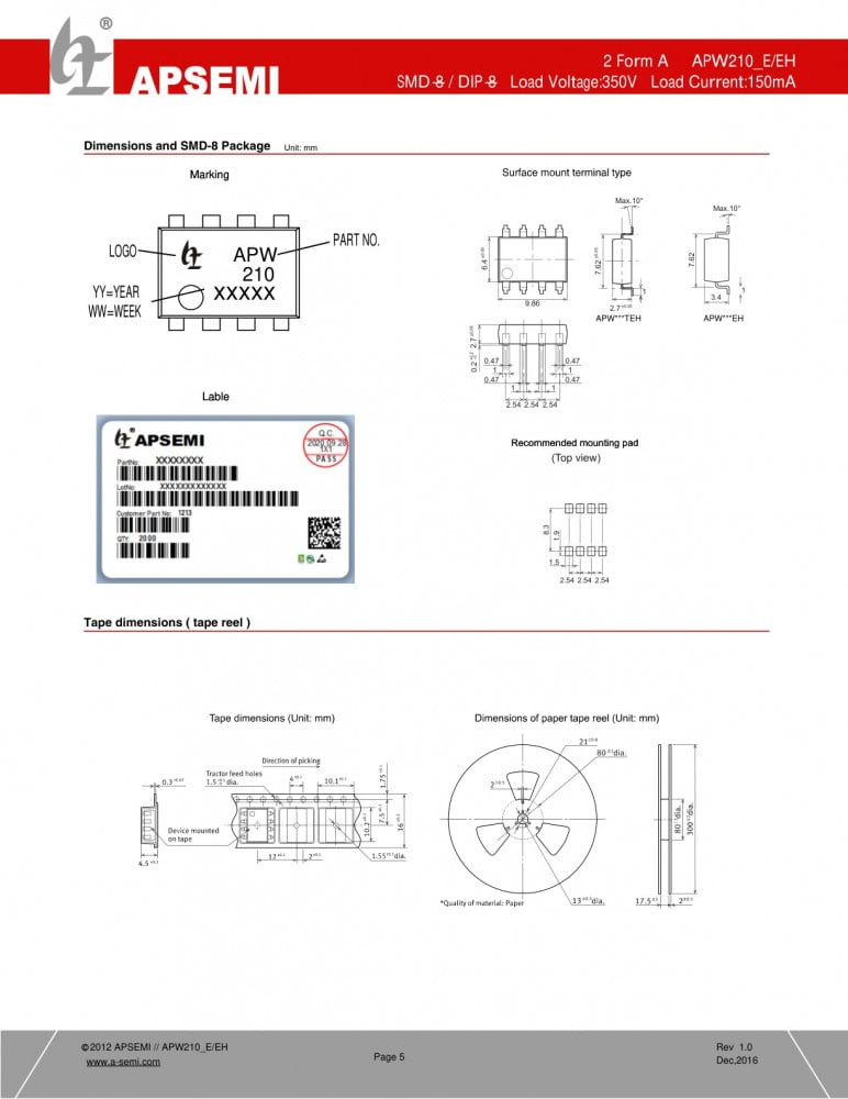 APW210E datasheet page 5