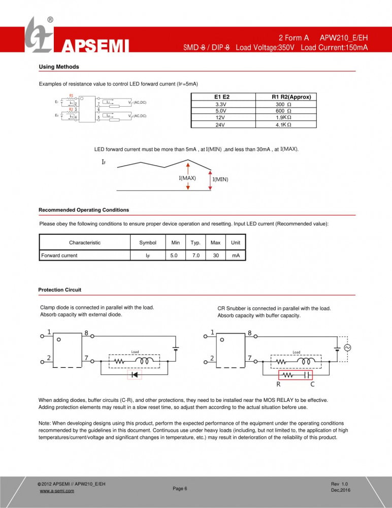 APW210E datasheet page 6